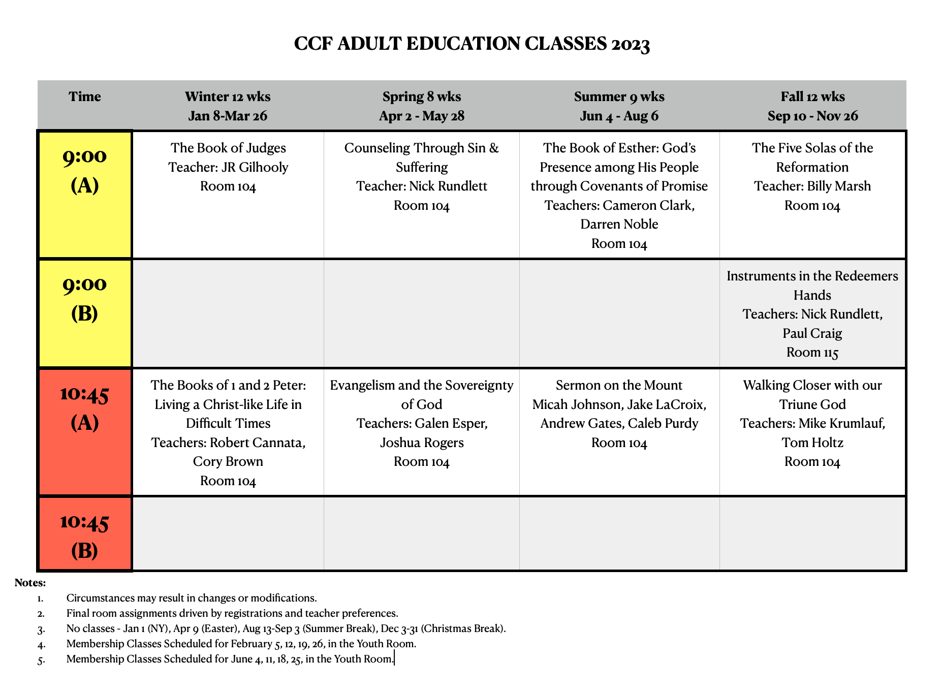 Sunday Classes — Centerville Christian Fellowship