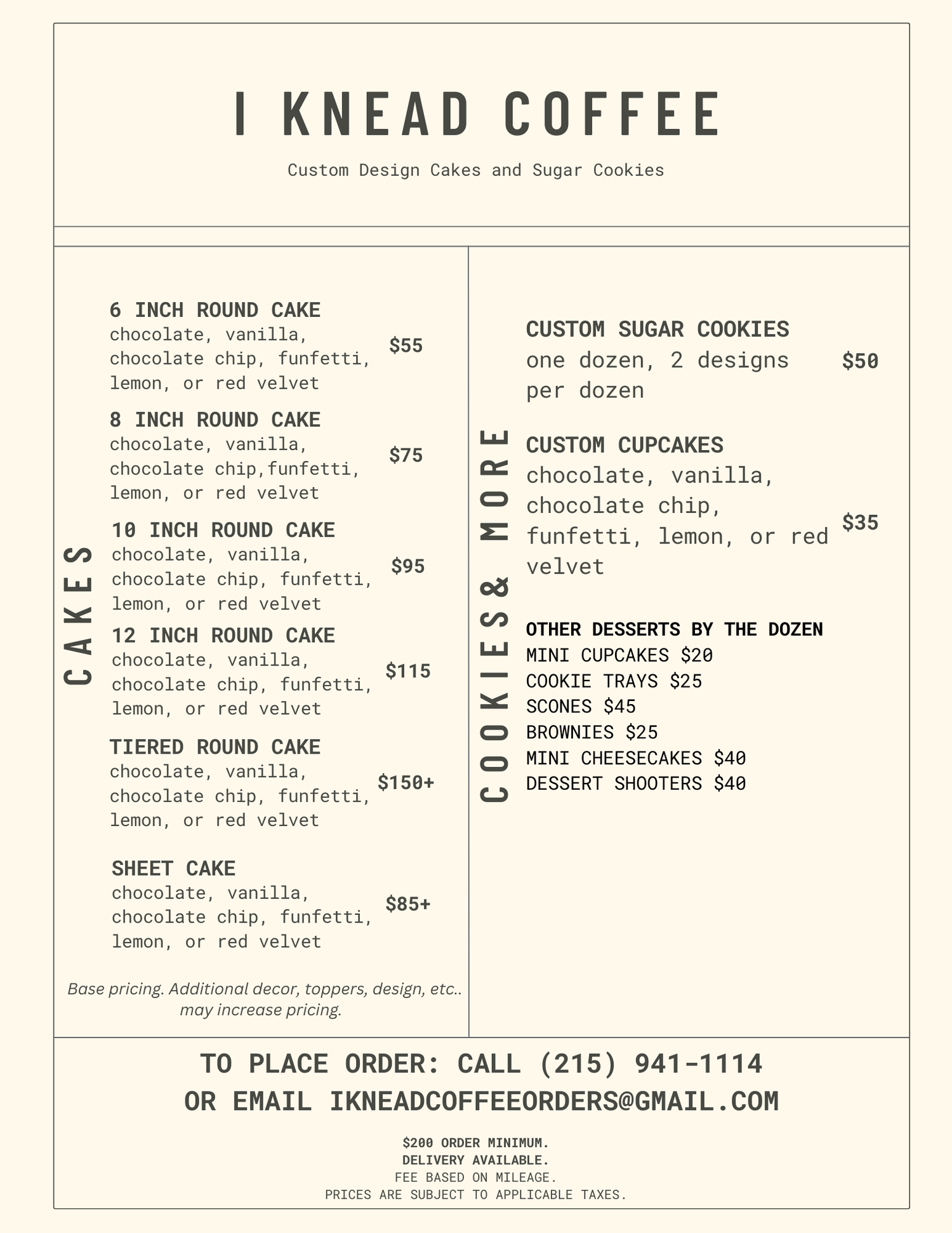 Catering — I Knead Coffee