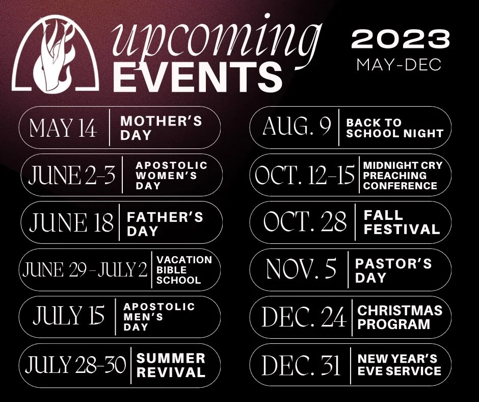 Upcoming Church Events