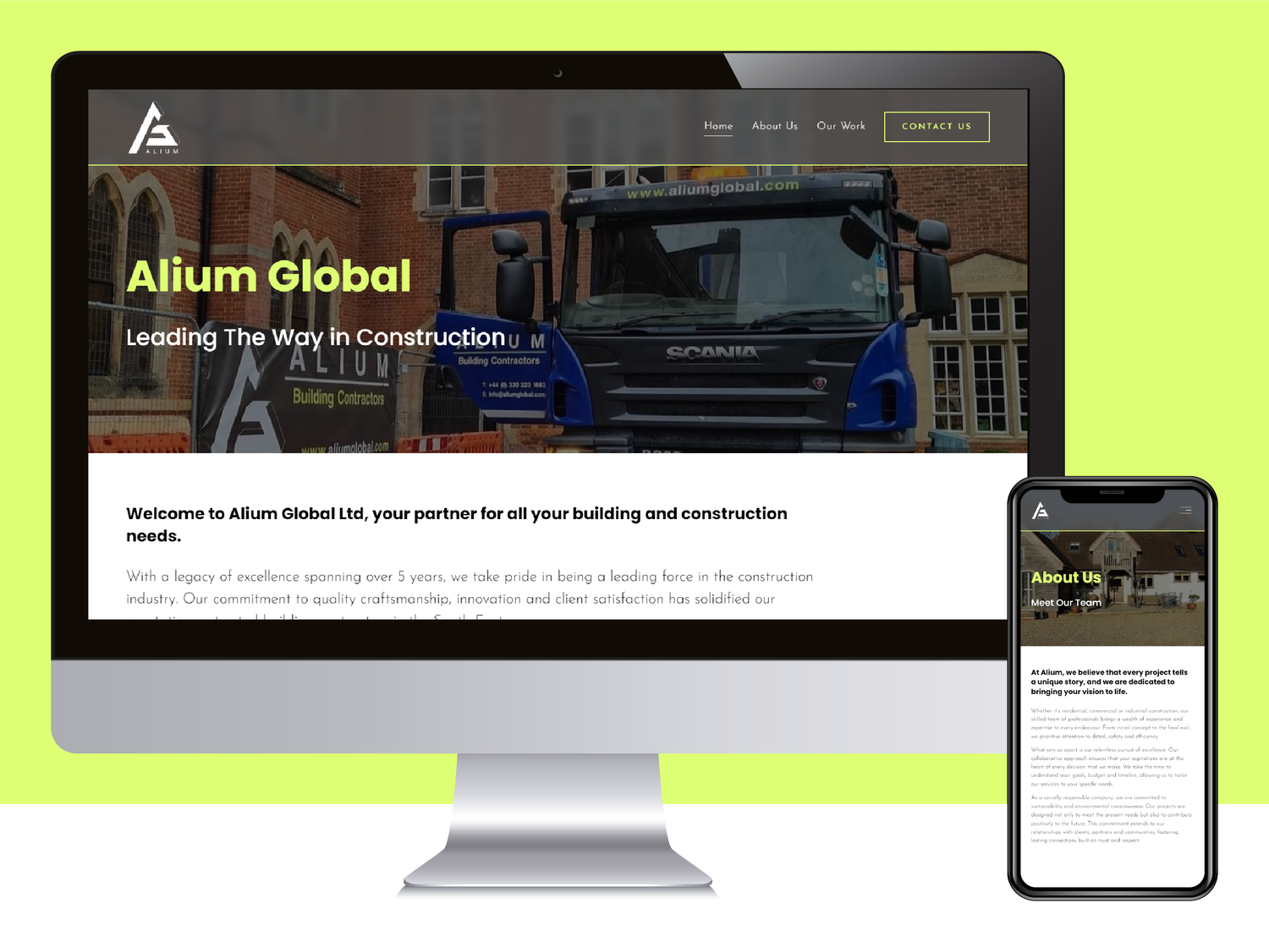 Alium Global Construction Web Design | Gorilla Marketing