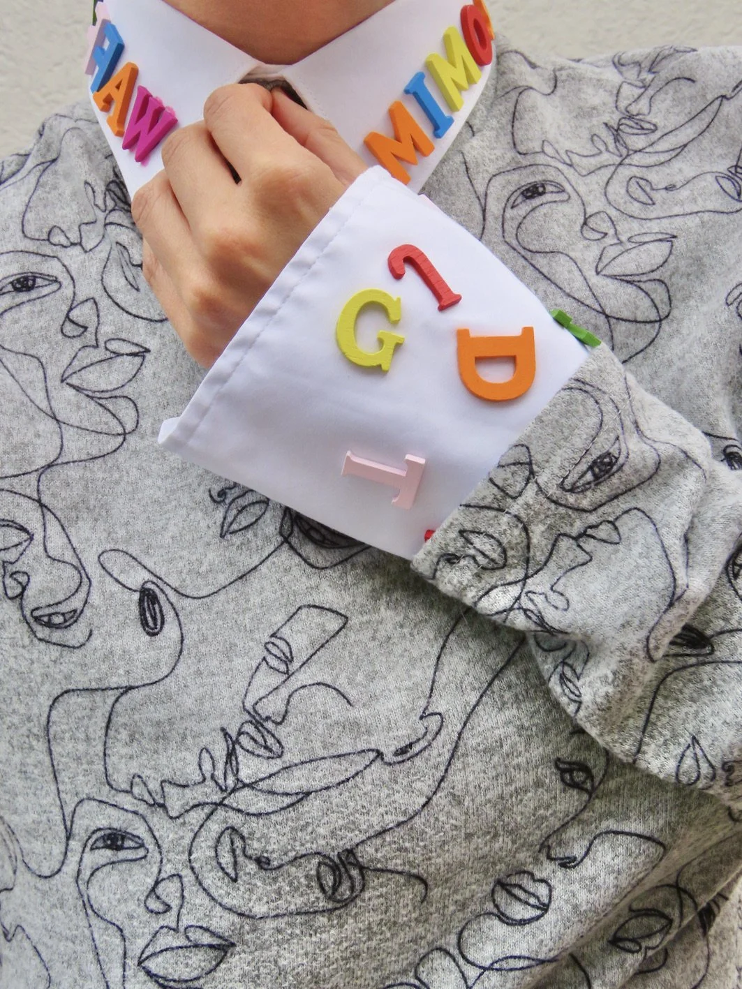 EXPRESS YOURSELF CUSTOM TYPOGRAPHY FASHION COLLAR DIY-spice it up with dori