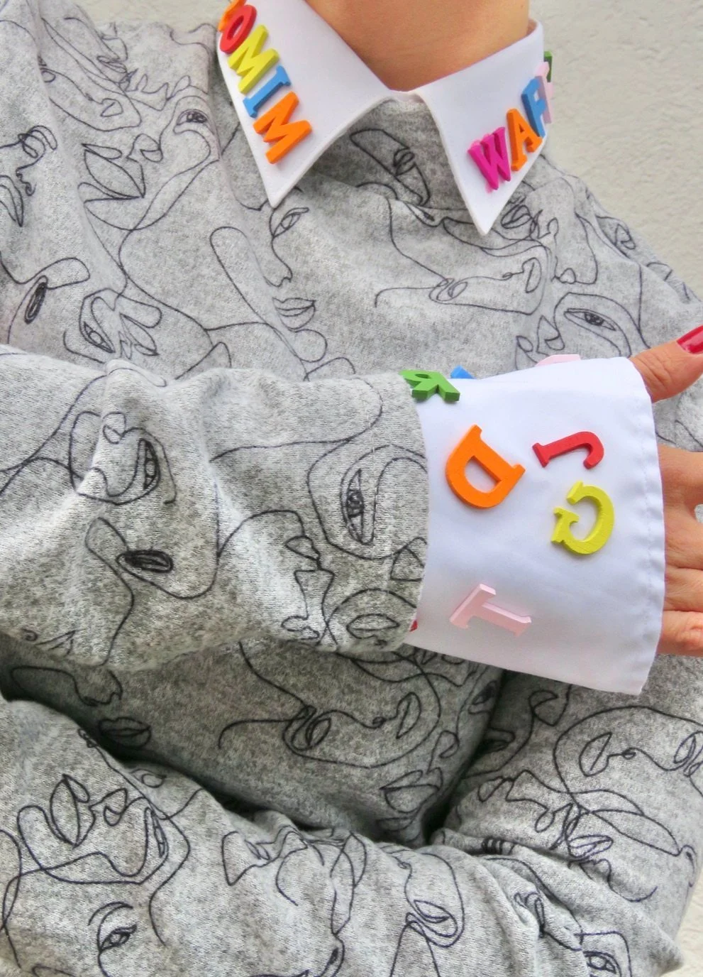 EXPRESS YOURSELF CUSTOM TYPOGRAPHY FASHION COLLAR DIY-spice it up with dori