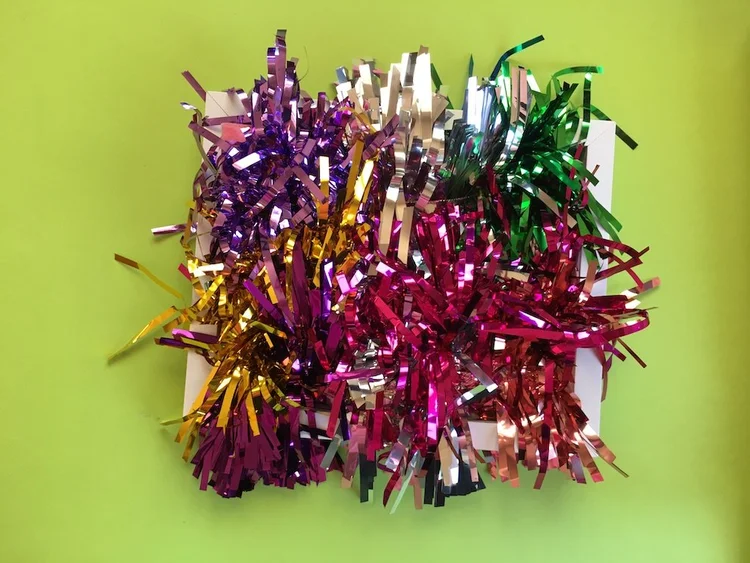 METALLIC FRINGE TINSEL ART HANDBAG DIY-spice it up with dori