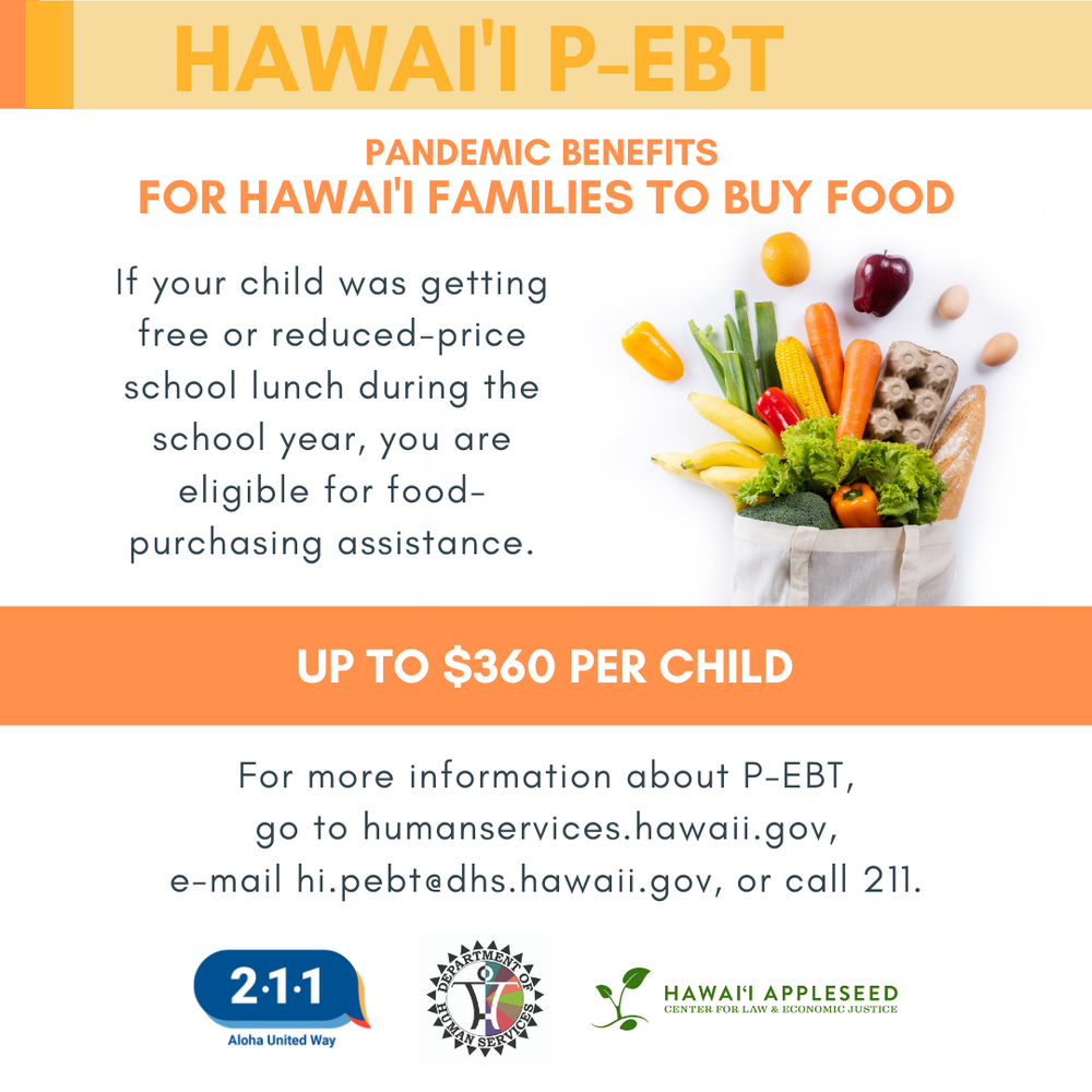 P-EBT: Pandemic benefits for Hawaii families to buy food — Hawaiʻi ...