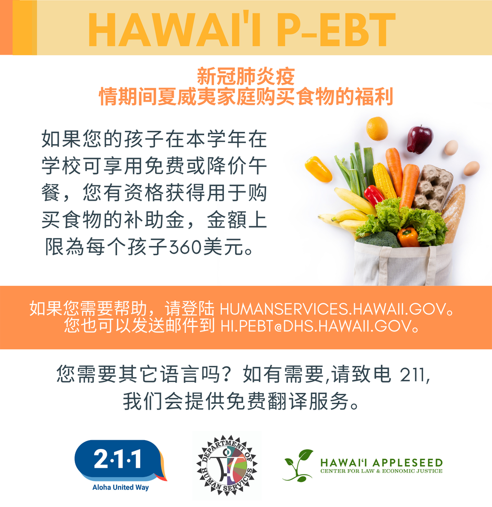 P-EBT: Pandemic benefits for Hawaii families to buy food — Hawaiʻi ...