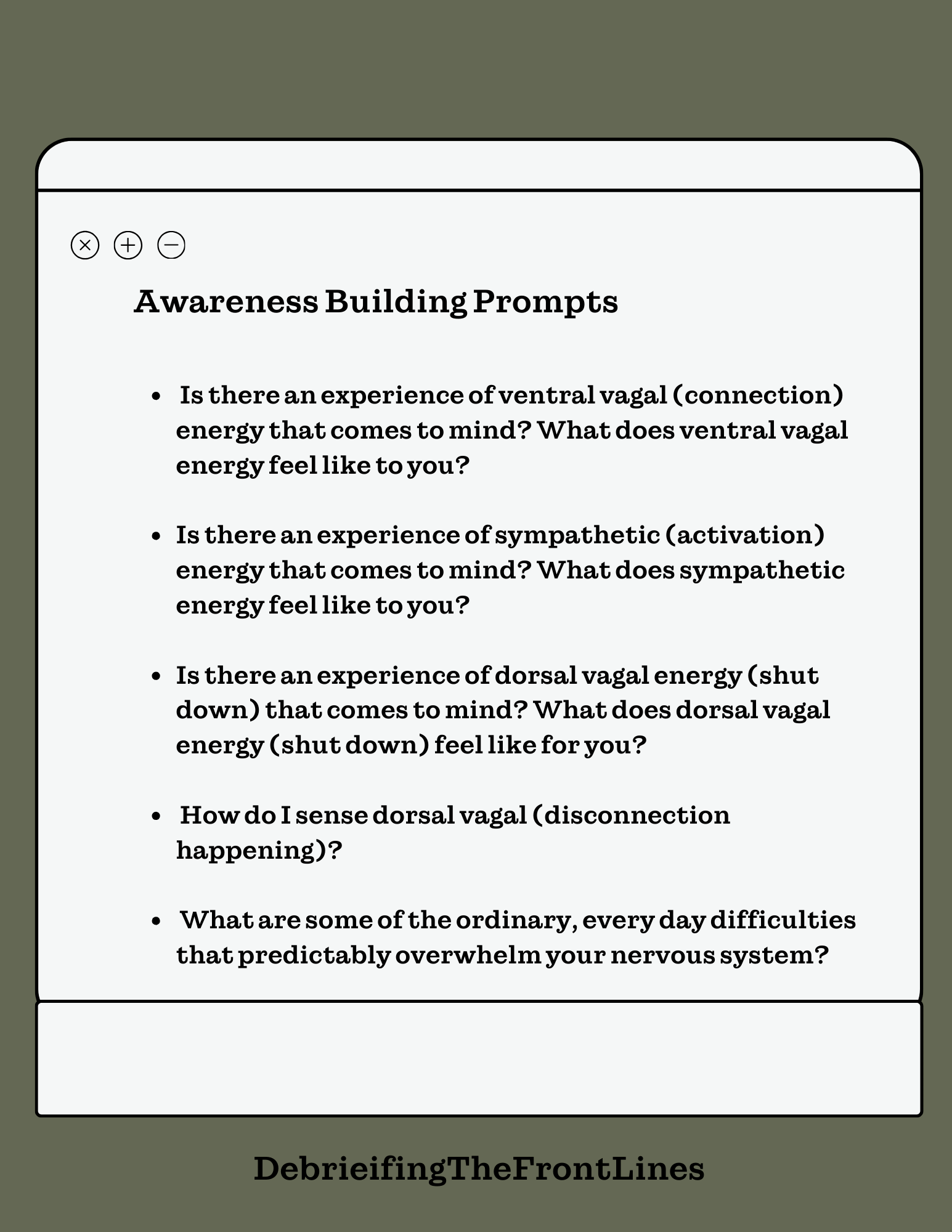 Polyvagal + Neuroception PDF — Debriefing the Front Lines Inc.