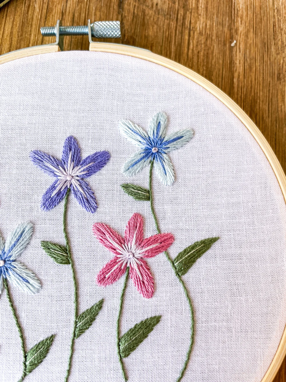 Daisy Embroidery Stick and Stitch Patch - Row of Daisies — Sherwood ...