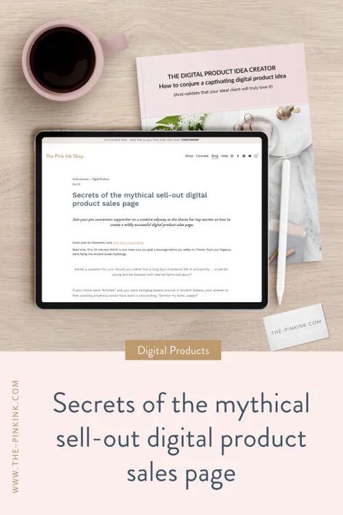 Secrets of the mythical sell-out digital product sales page — The Pink Ink