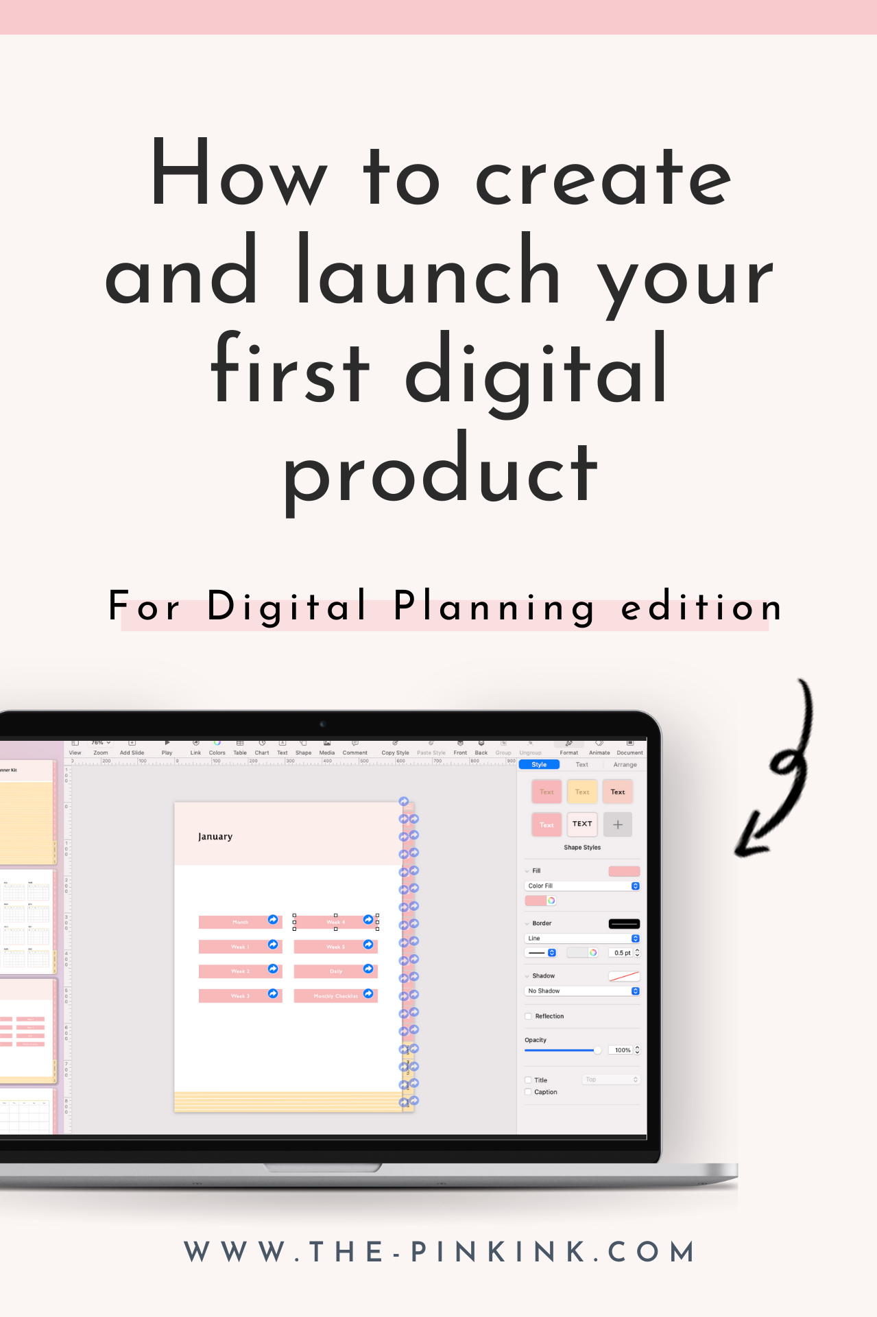Create your First Digital Product and planner — The Pink Ink