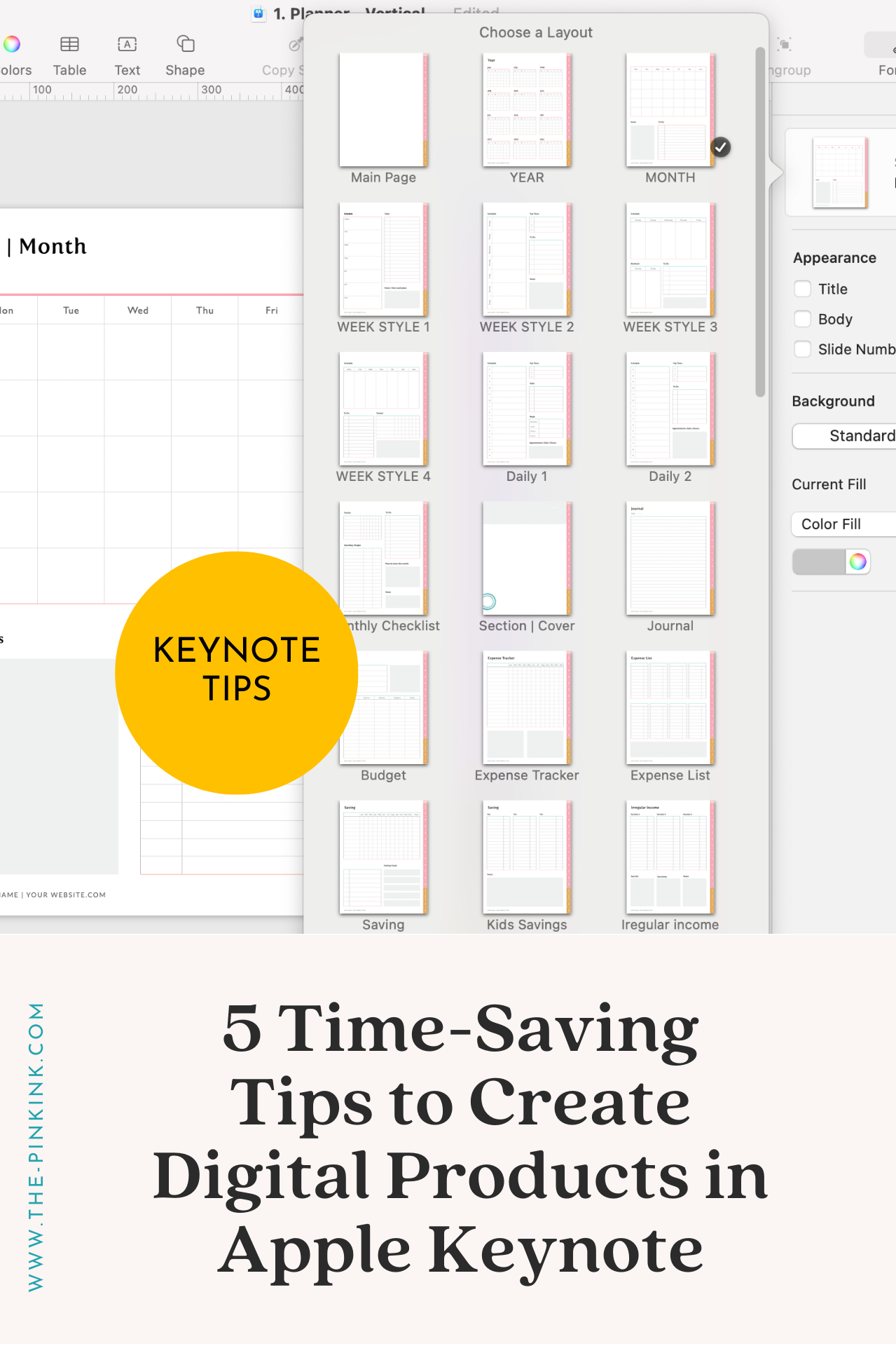 5 Tips to Create Digital Products in Apple Keynote — The Pink Ink