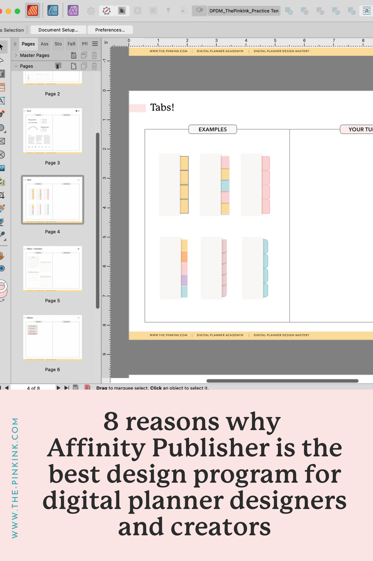 Use Affinity Publisher to Create Digital Planners — The Pink Ink