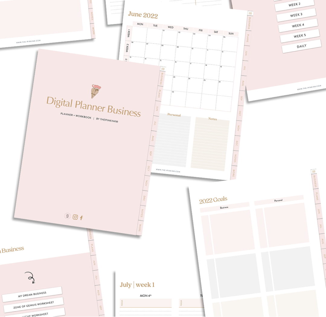 Free GoodNotes Digital Planner Business Template — The Pink Ink