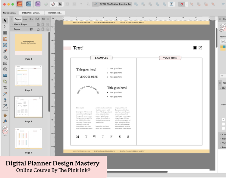 Affinity Publisher for Digital Planner Design — The Pink Ink