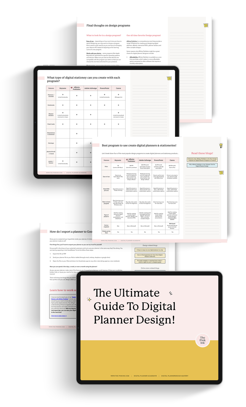 Planner Design with Affinity Publisher course — The Pink Ink