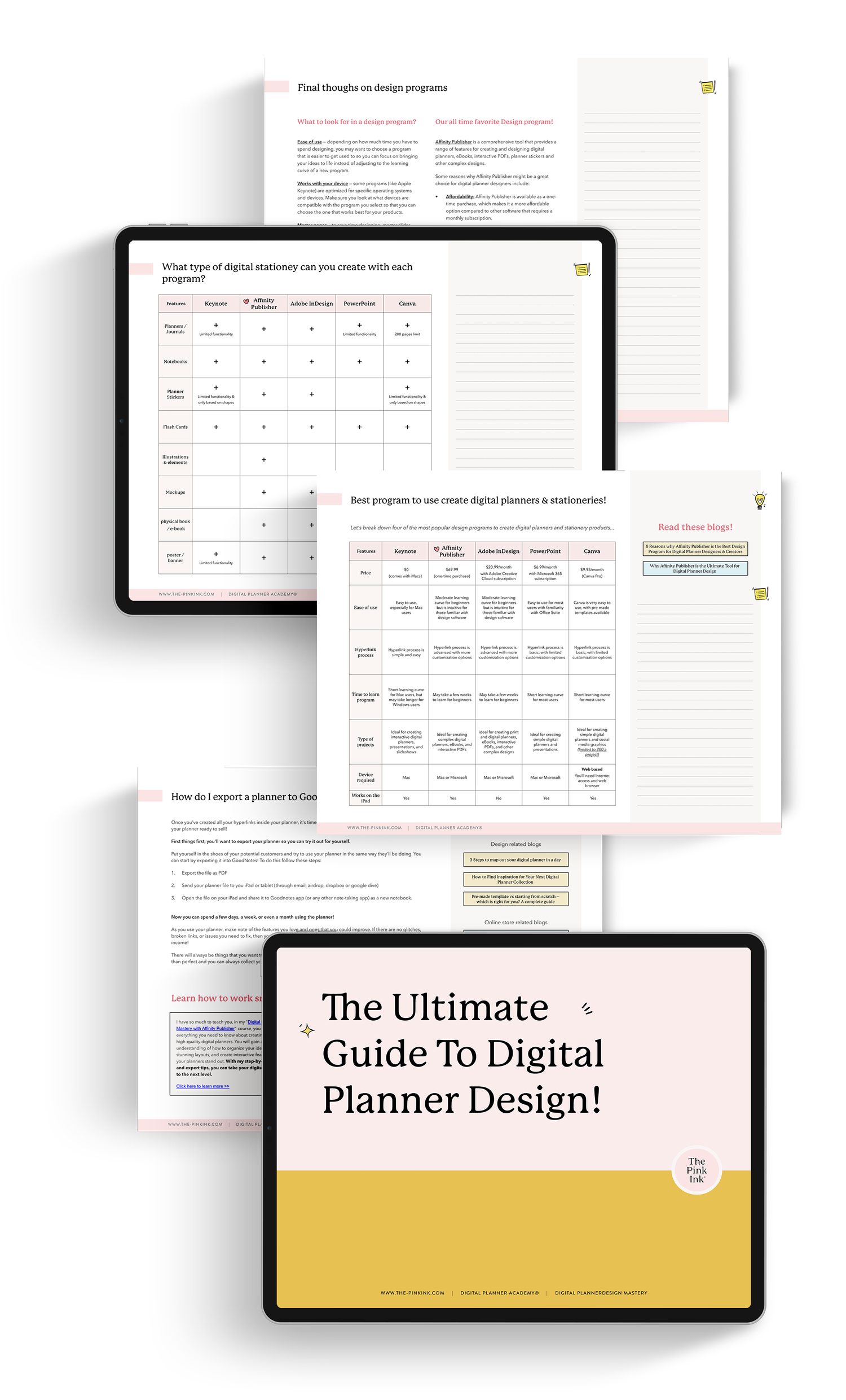 Planner Design with Affinity Publisher course — The Pink Ink