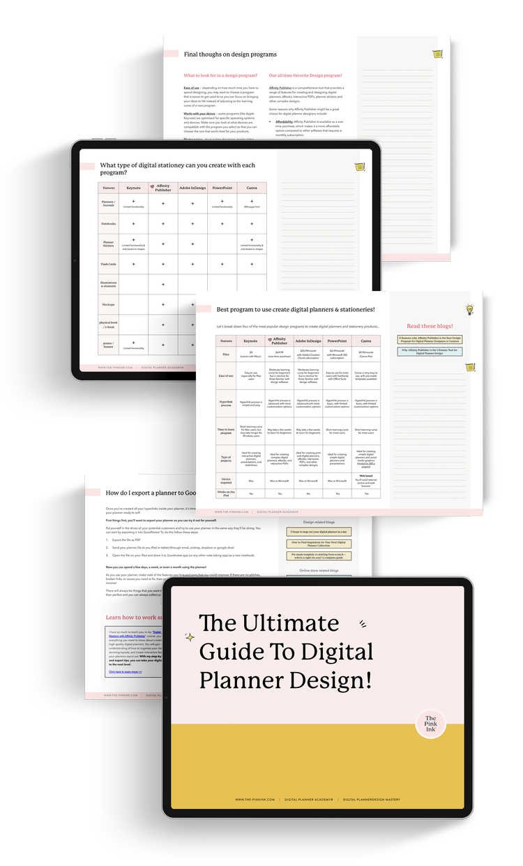 Planner Design with Affinity Publisher course — The Pink Ink