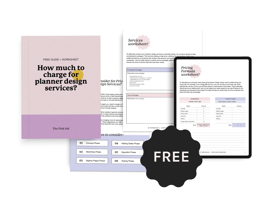 Free Planner Design Pricing Guide & Worksheet — The Pink Ink