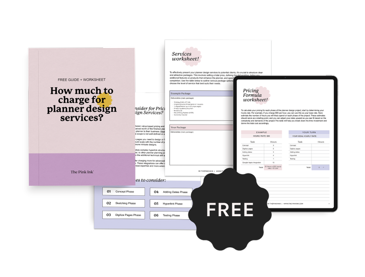 Free Planner Design Pricing Guide & Worksheet — The Pink Ink