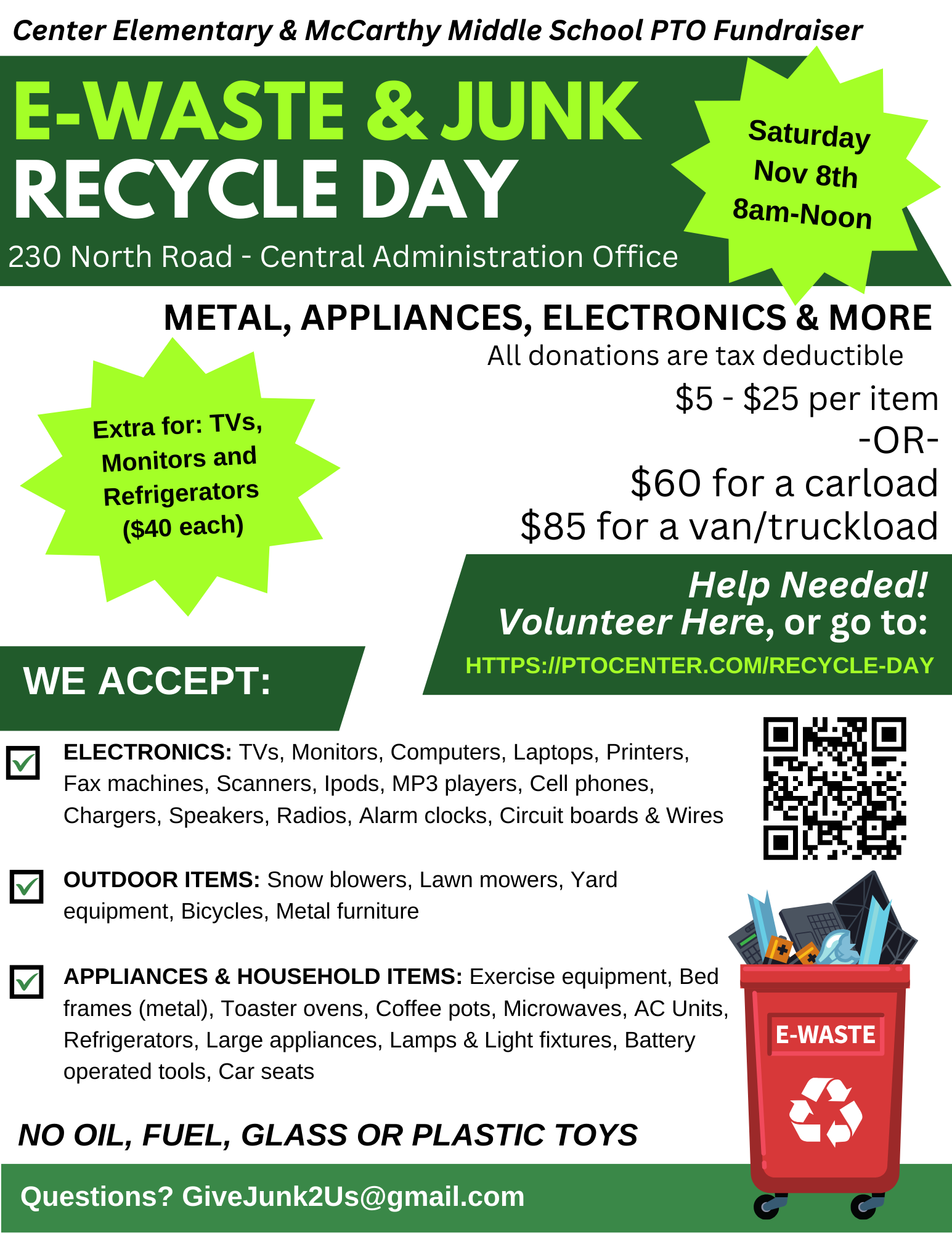 Electronics & Metal Recycling Fundraiser — Chelmsford Recycles