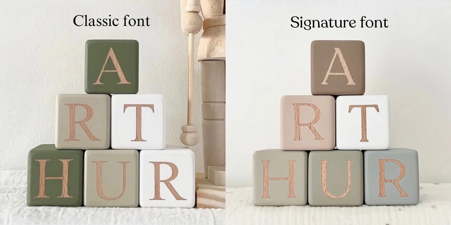 Personalised Wooden Baby Name Blocks — Little Berry Button