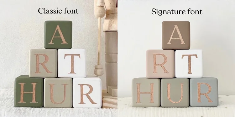 Personalised Wooden Baby Name Blocks — Little Berry Button