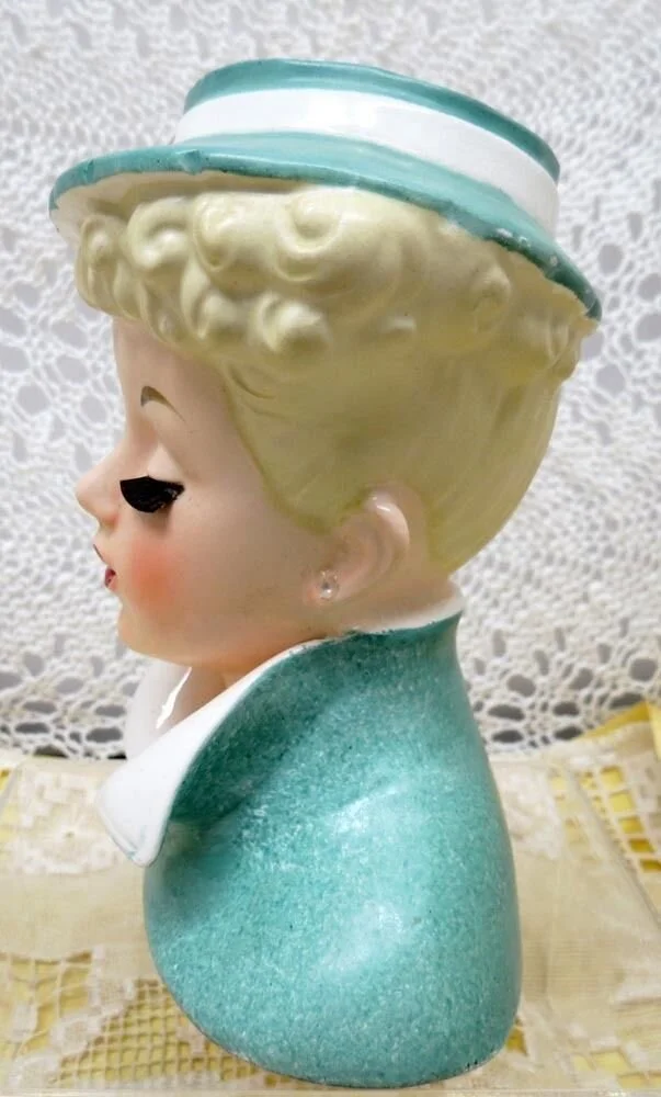 Relpo Signed, Hand Painted, Planter, Head Vase #K1940 - Blonde 7" in ...