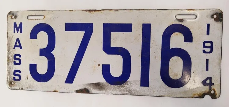 New Hampshire Original Porcelain, 1918, License Plate, #9058, Low ...