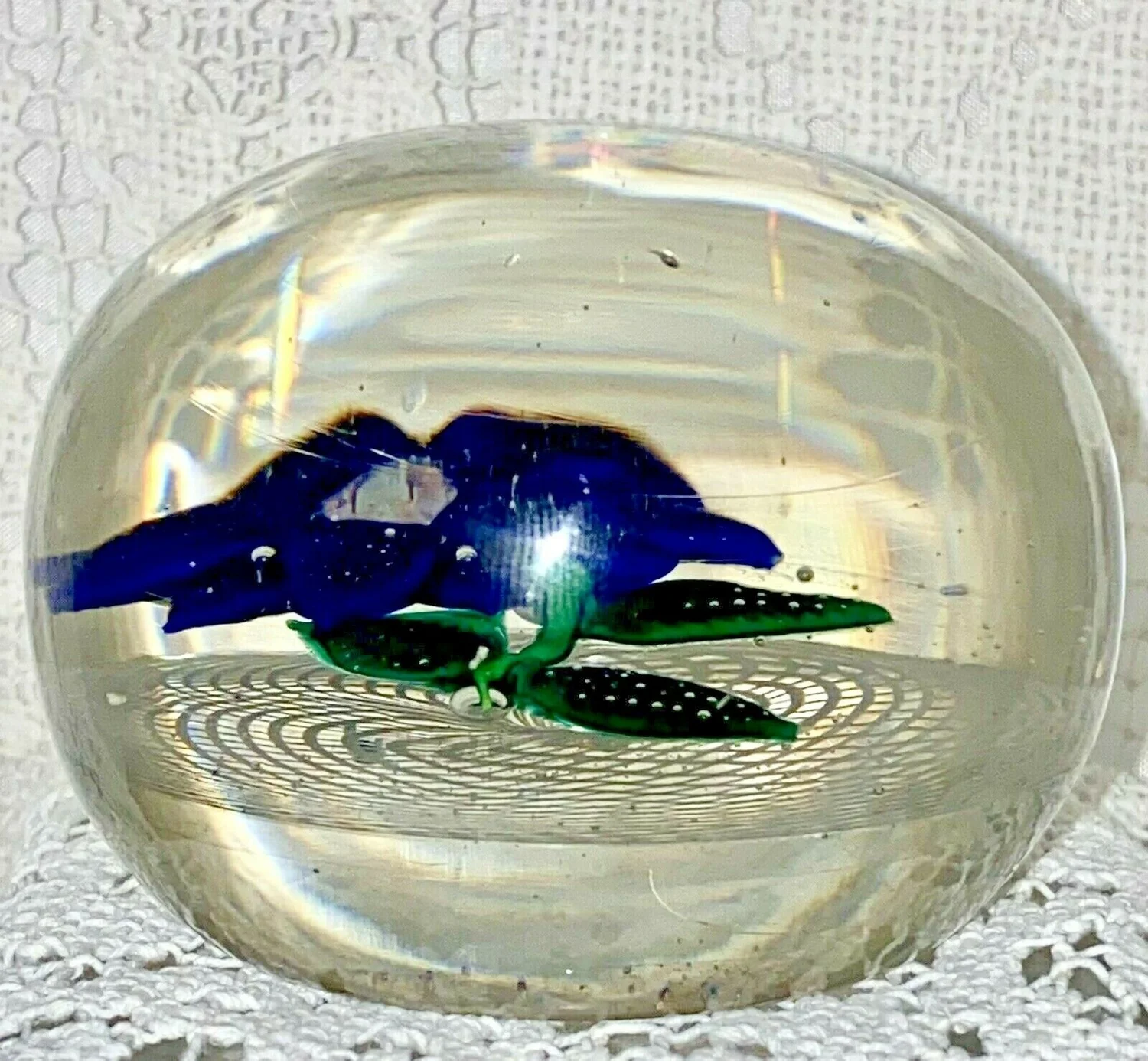 Gorgeous New England Glass Company Blue, Lampwork, Poinsettia ...