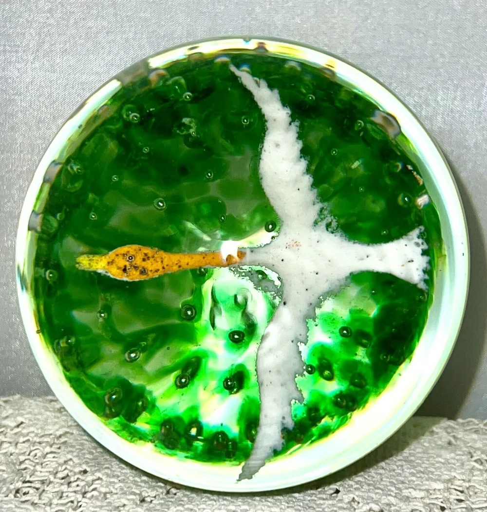 Stunning David Lotton Pink Floral Iridescent Paperweight Titled, "Flora ...