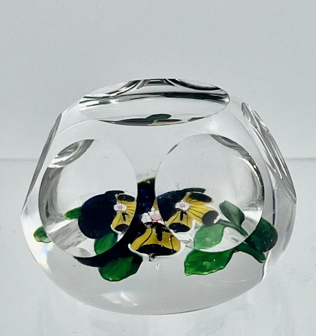 Stunning David Lotton Pink & Purple Floral Iridescent Paperweight ...