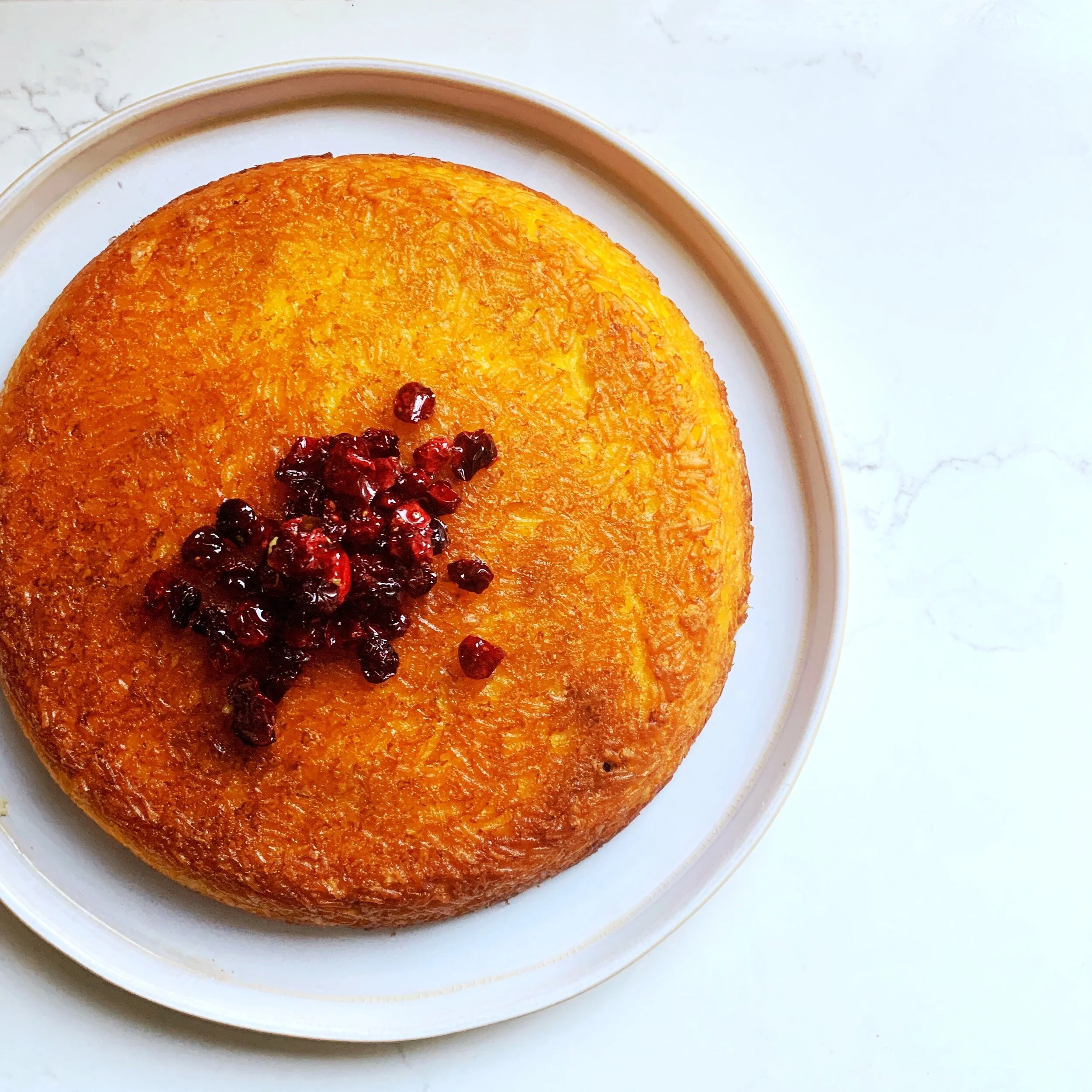 Tachin: Crunchy Baked Saffron Rice Recipe — The Blue Heron Project