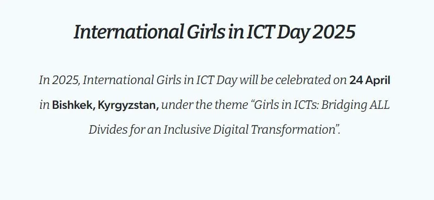 INTERNATIONAL GIRLS IN ICT DAY — INTERNATIONAL DAYS