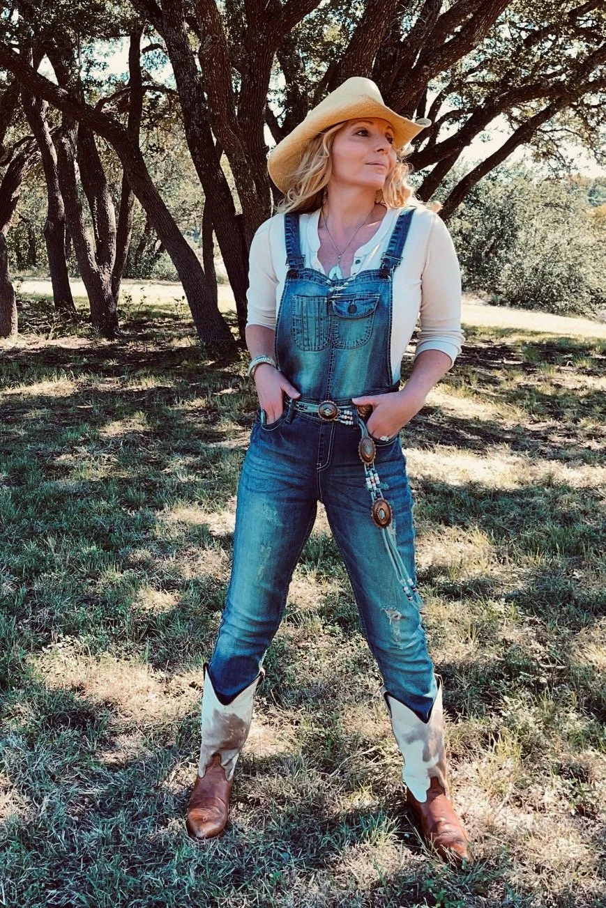 Western Wednesday overalls — Crows feet in heels