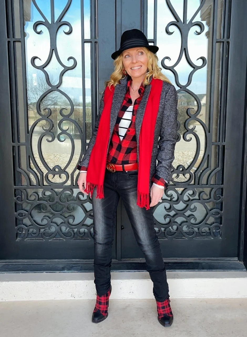 Breakfast club & buffalo plaid — Crows feet in heels