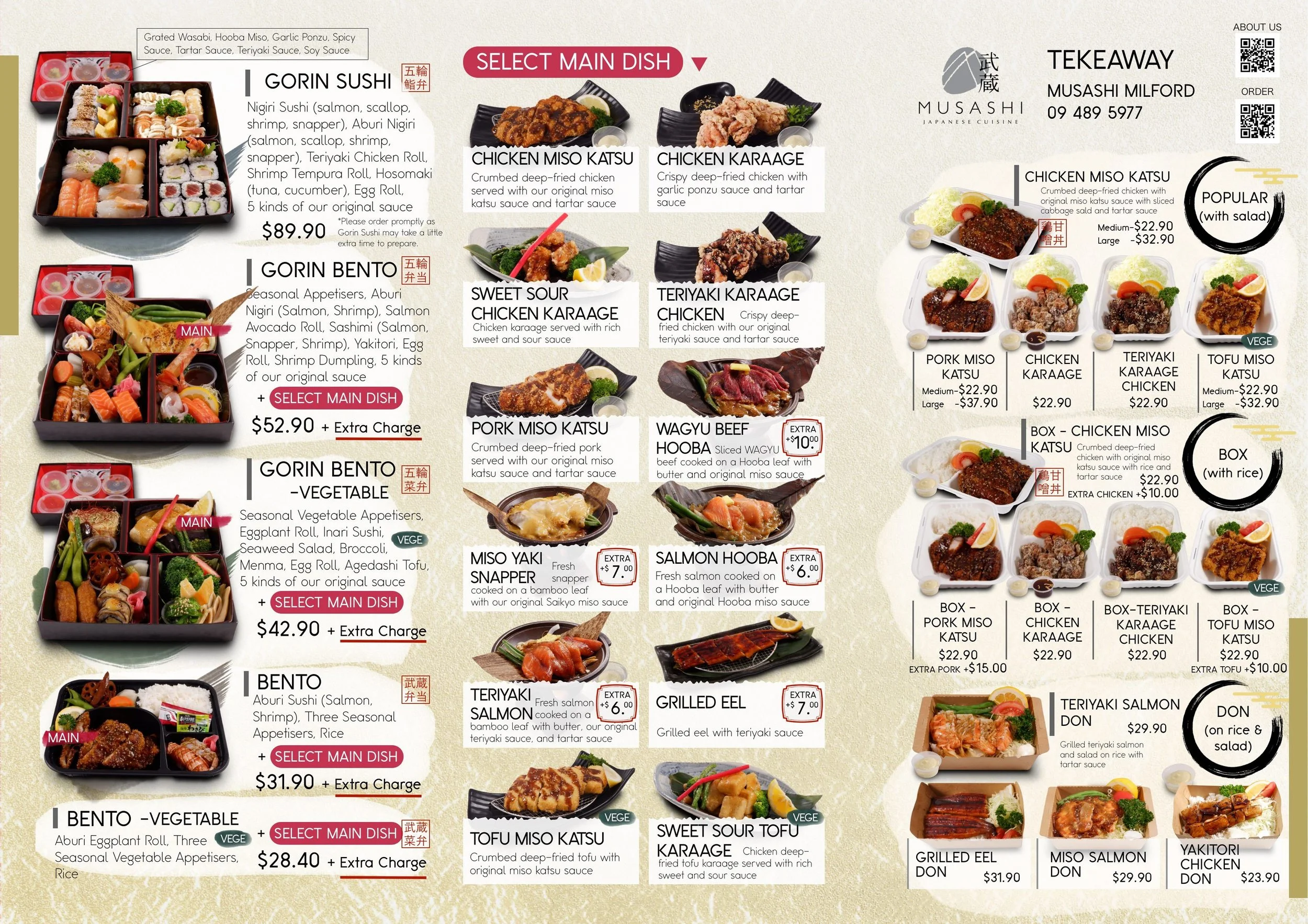 Musashi Takeaway Menu