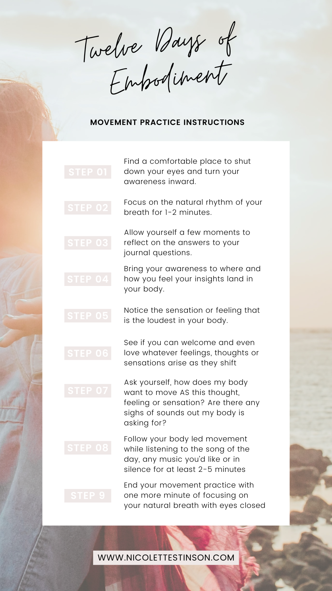 12 days of embodiment — Nicolette Stinson