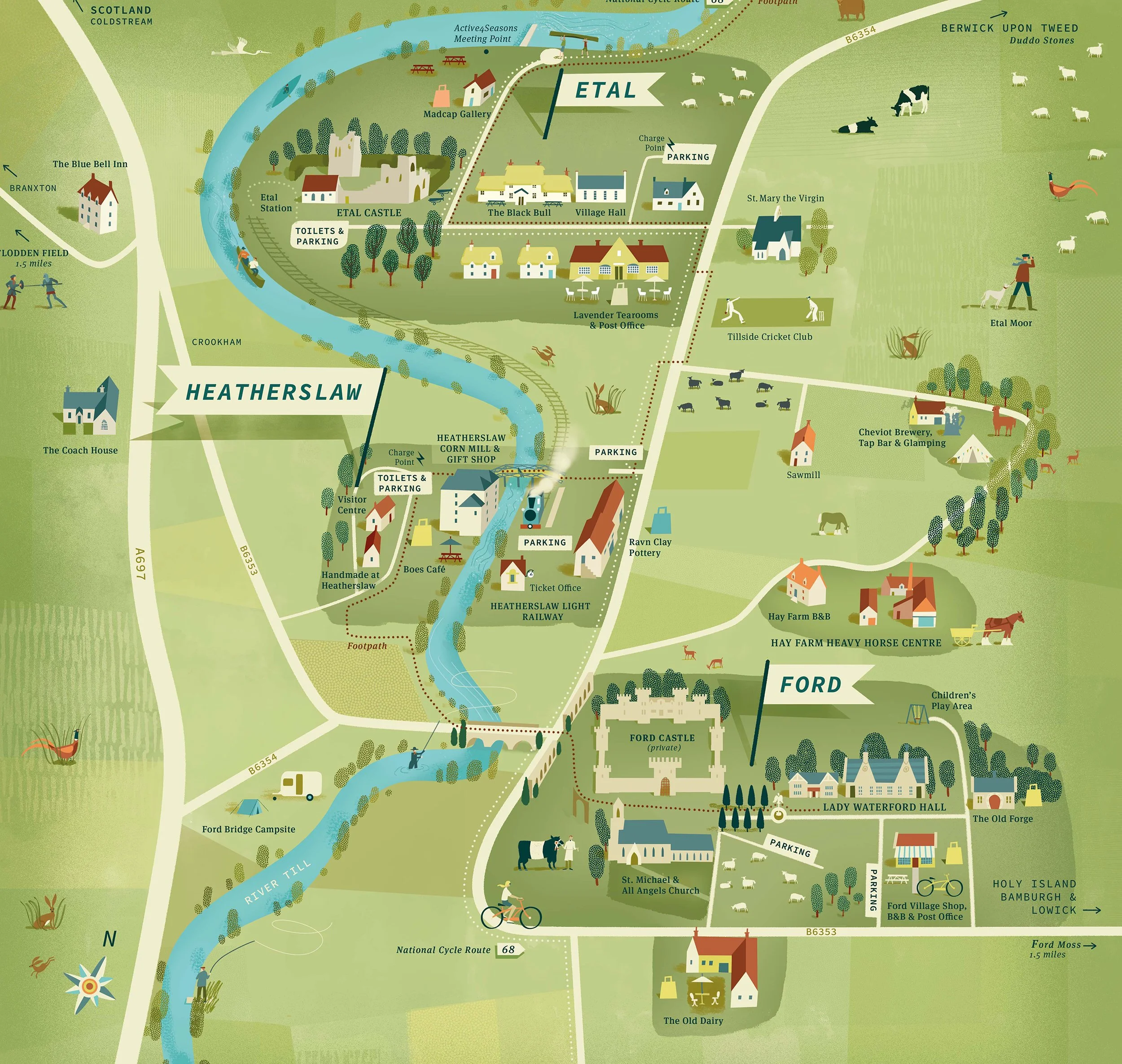 The Ford & Etal Estate Illustrated Map — Tania Willis Illustration ...