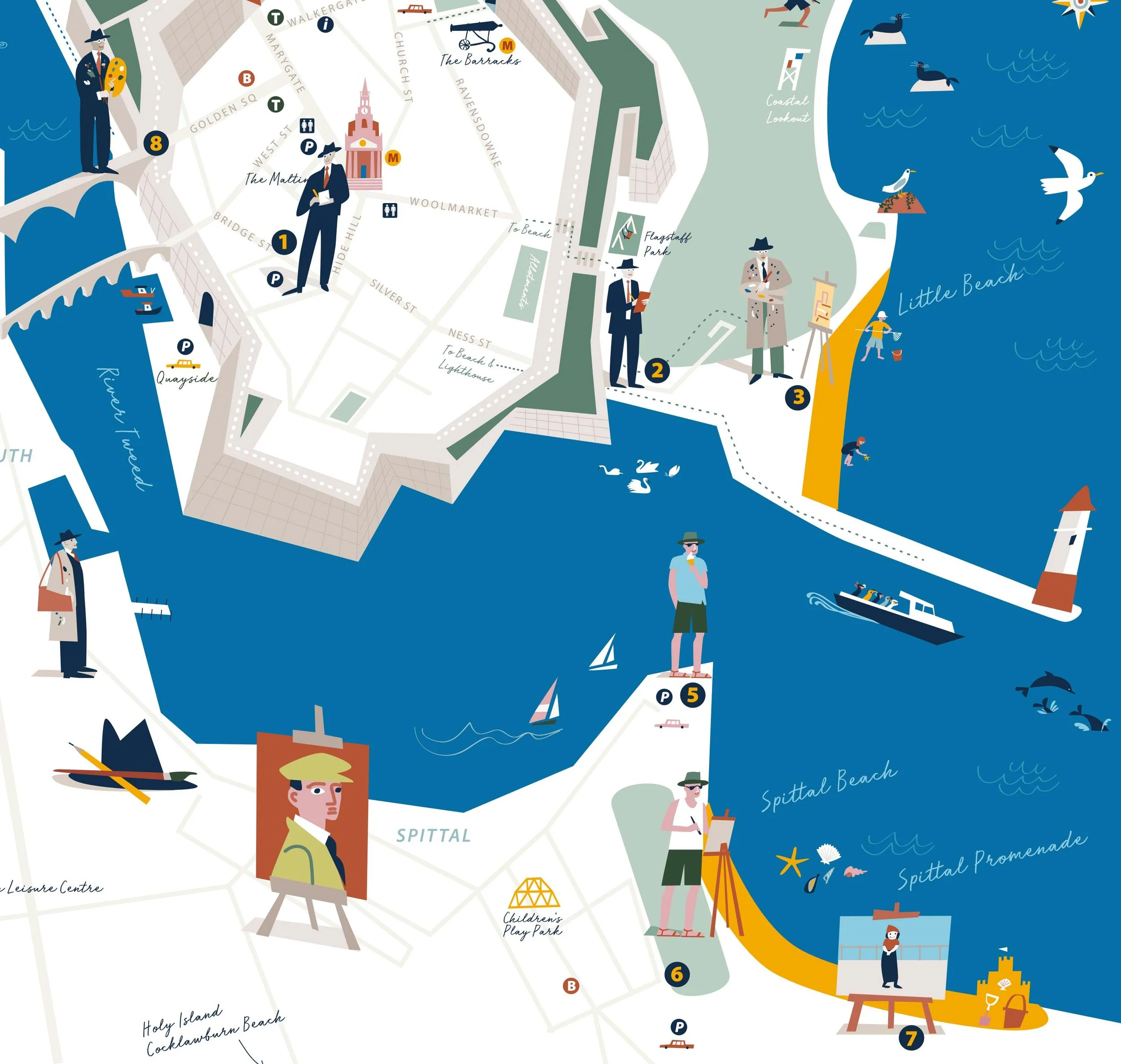Tourism Map for Berwick upon Tweed — Tania Willis Illustration ...