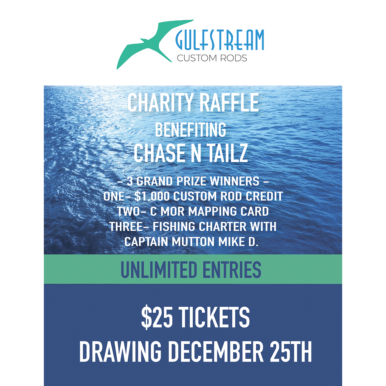 Charity Raffle for Chase N' Tailz—Win a Custom Rod, Full-day Fishing ...