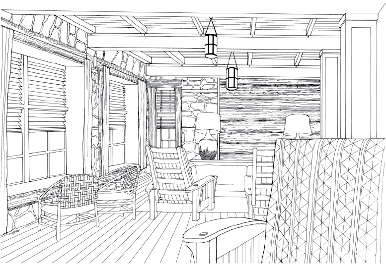 Crater Lake Lodge: Drawings for coloring or collecting by Bonny Wagoner ...