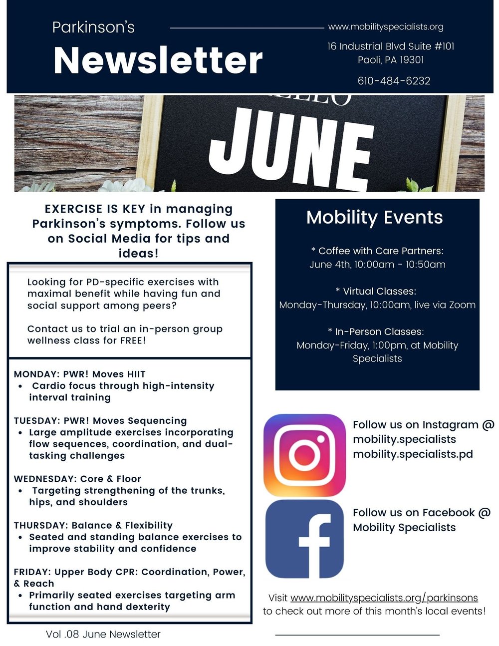 Parkinson's Newsletter — Mobility Specialists