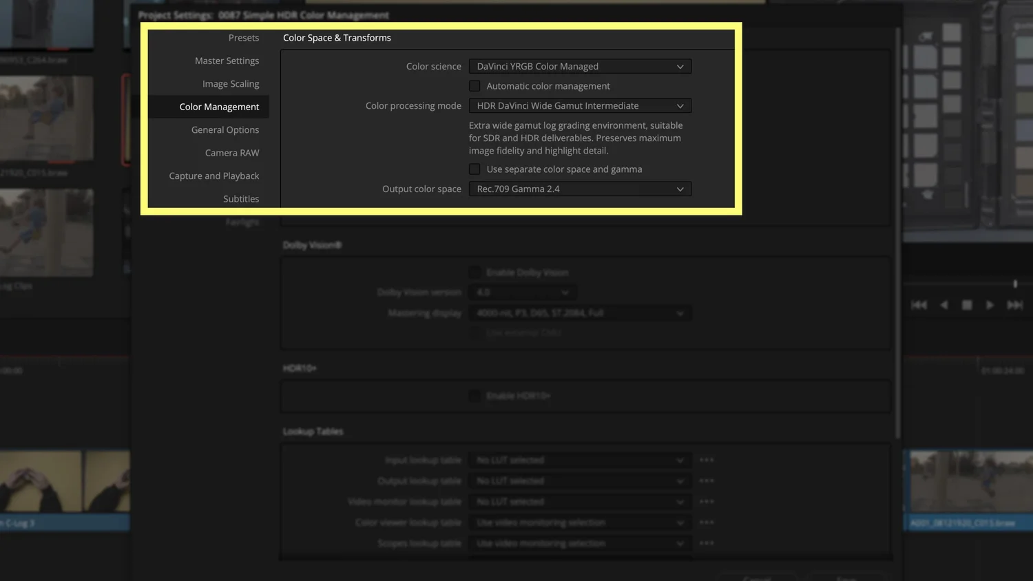 Simple Color Management Setup in DaVinci Resolve — Creative Video Tips