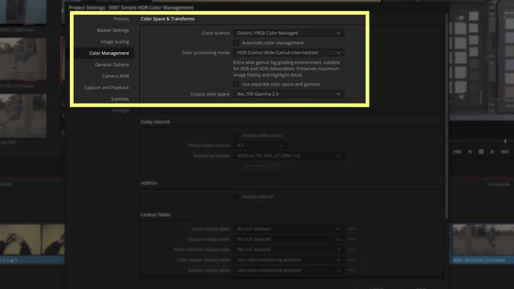 Simple Color Management Setup in DaVinci Resolve — Creative Video Tips