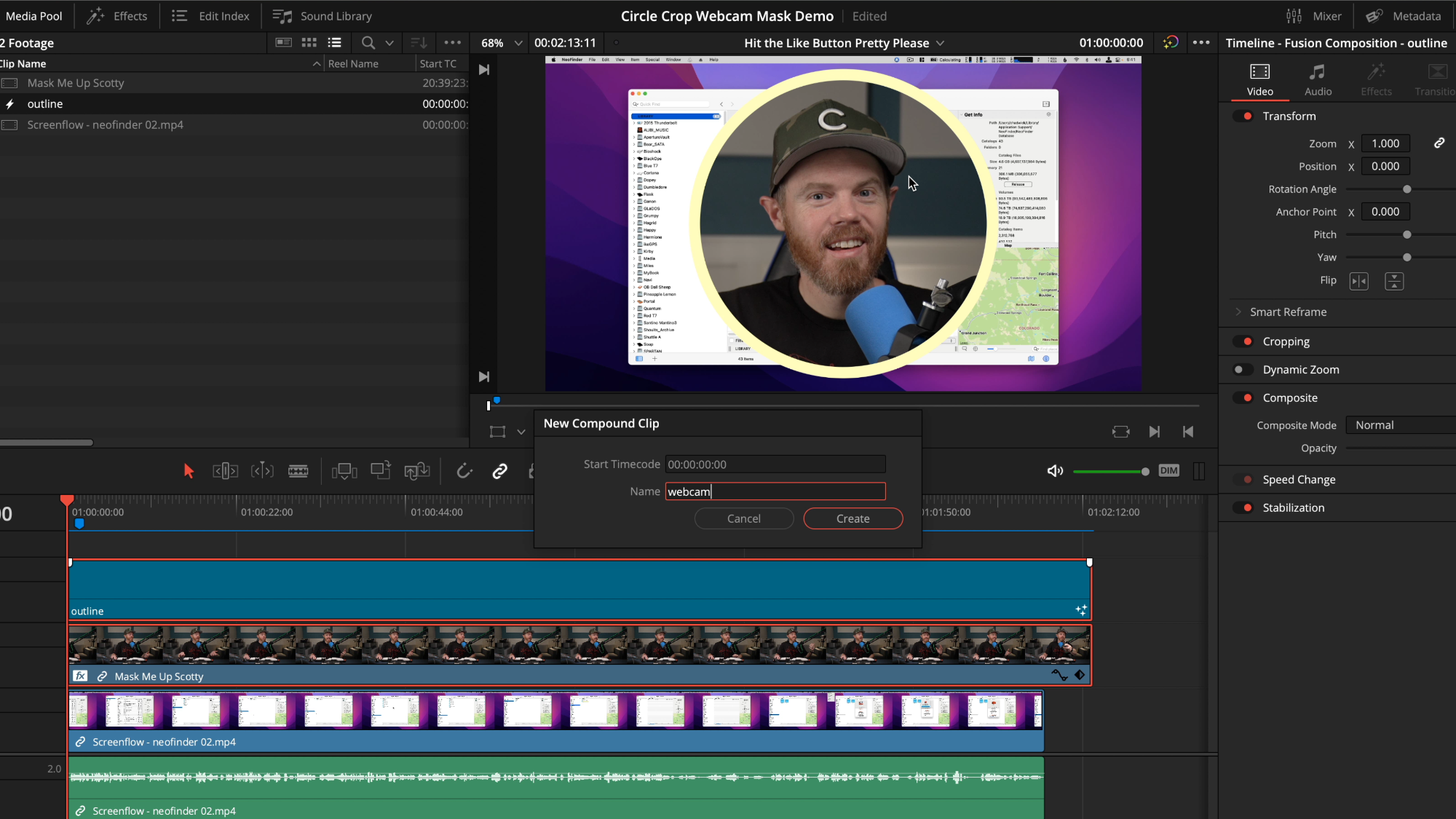 Circle Mask Video Effect in DaVinci Resolve — Creative Video Tips