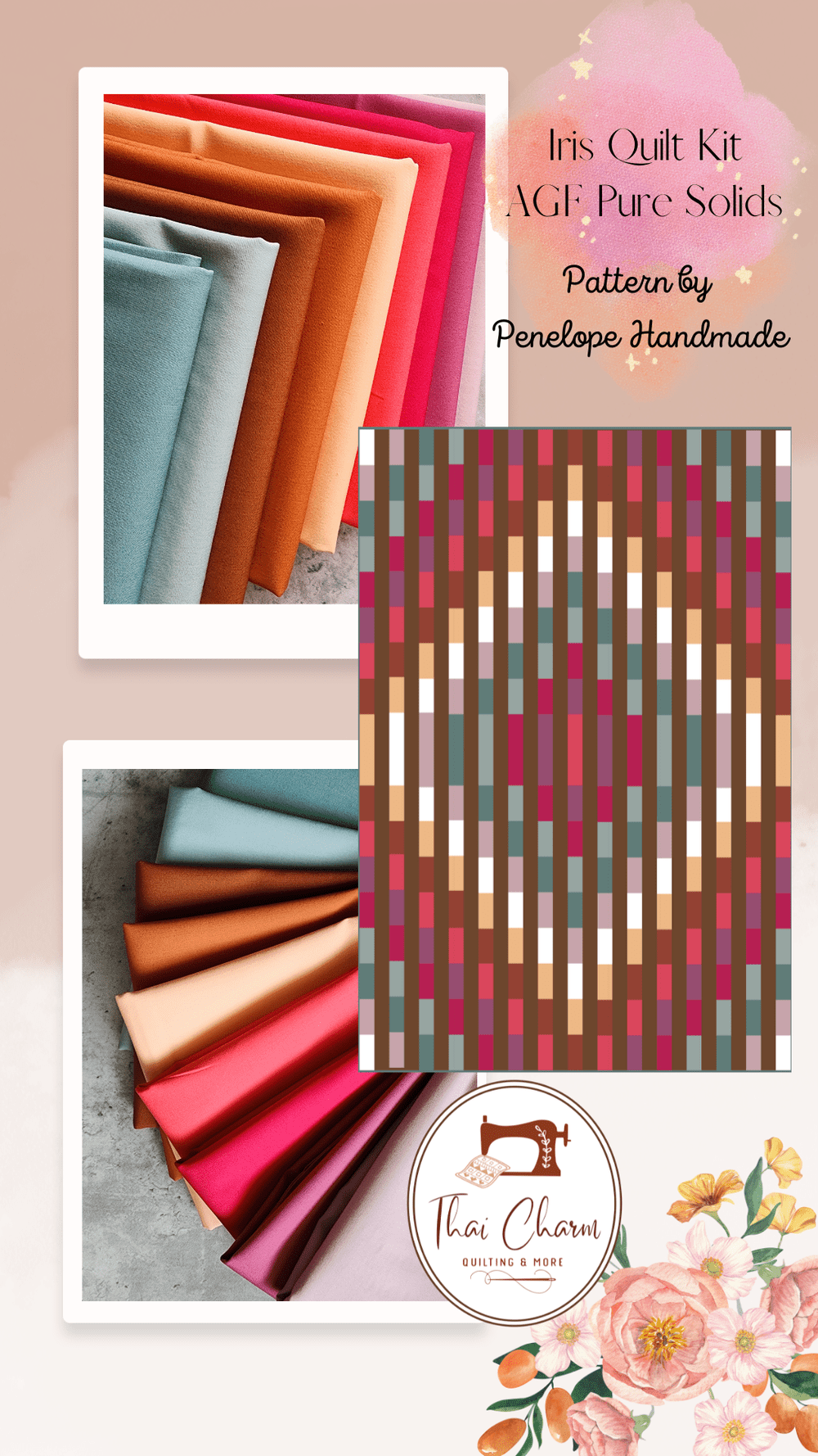 Butterfly Garden Quilt Kit in wovens by SuzyQuilts — Thai Charm LLC