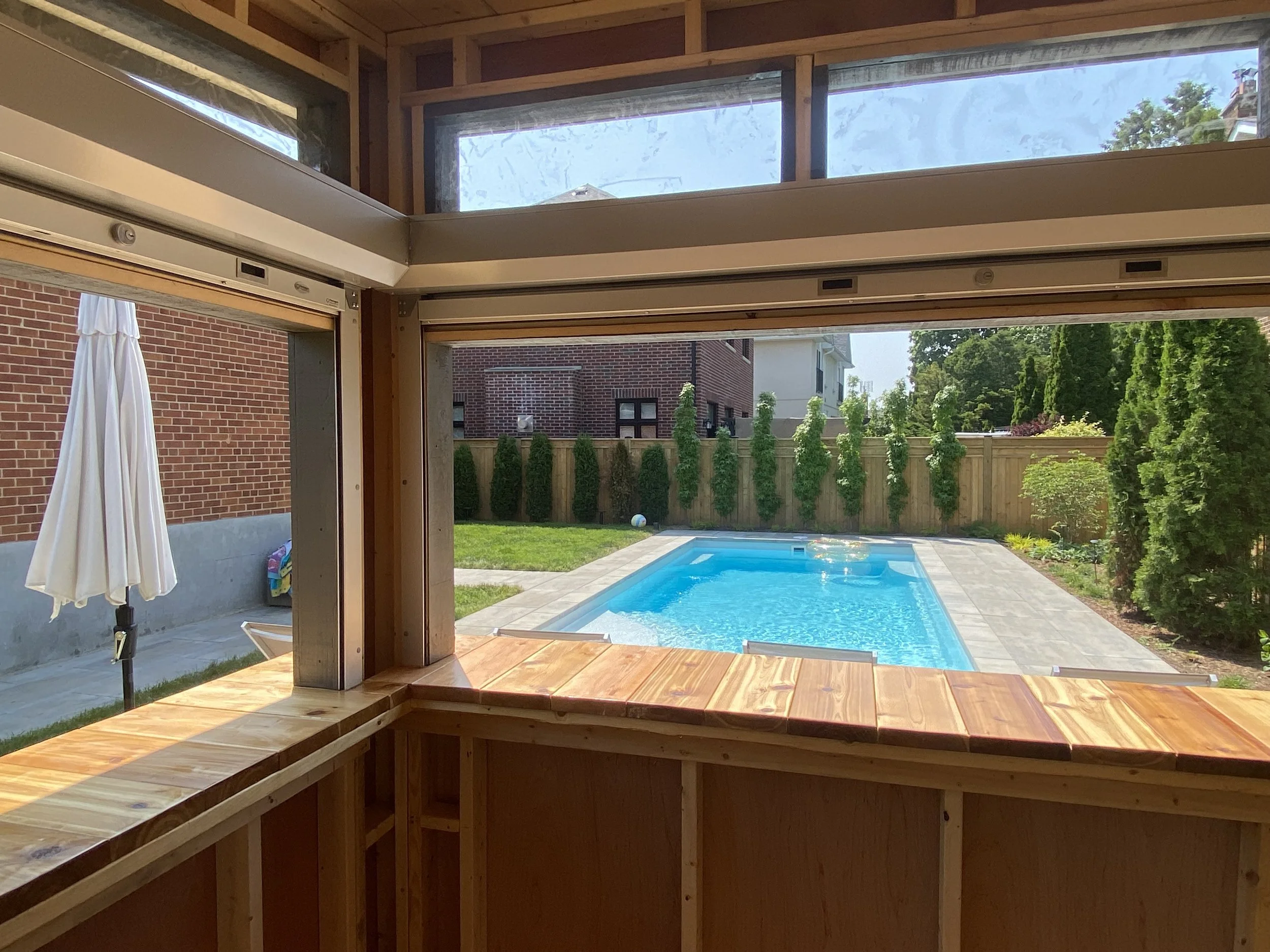 10x12 Modern Lean-To Pool Cabana — Northsheds