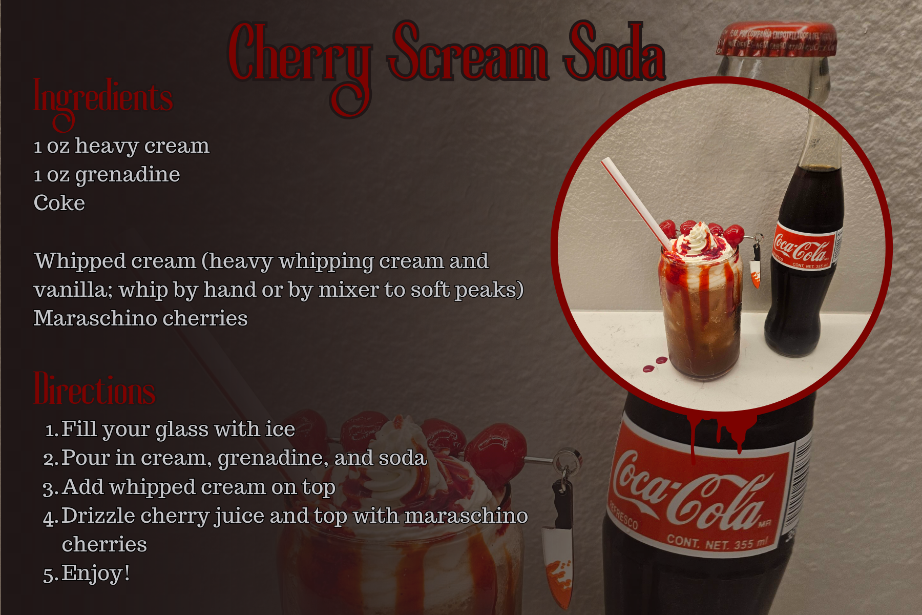 Horror Movie Themed Cocktails | Scream Inspired Mocktail - Cherry ...