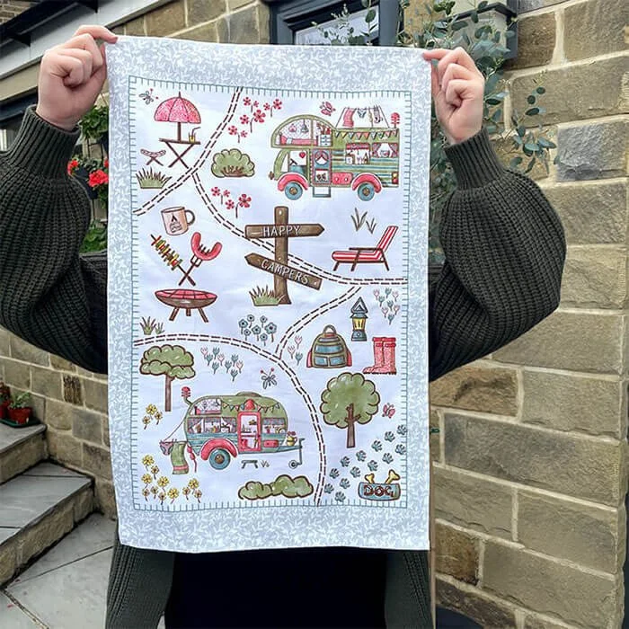 Vintage Caravan Illustration Wall Art Print - Winter — Designer tea ...