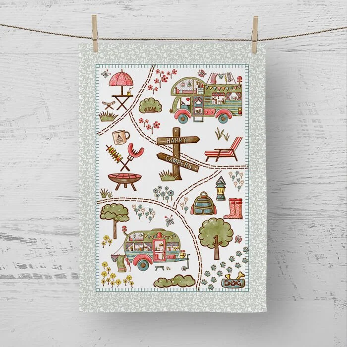 Vintage Caravan Illustration Wall Art Print - Winter — Designer tea ...
