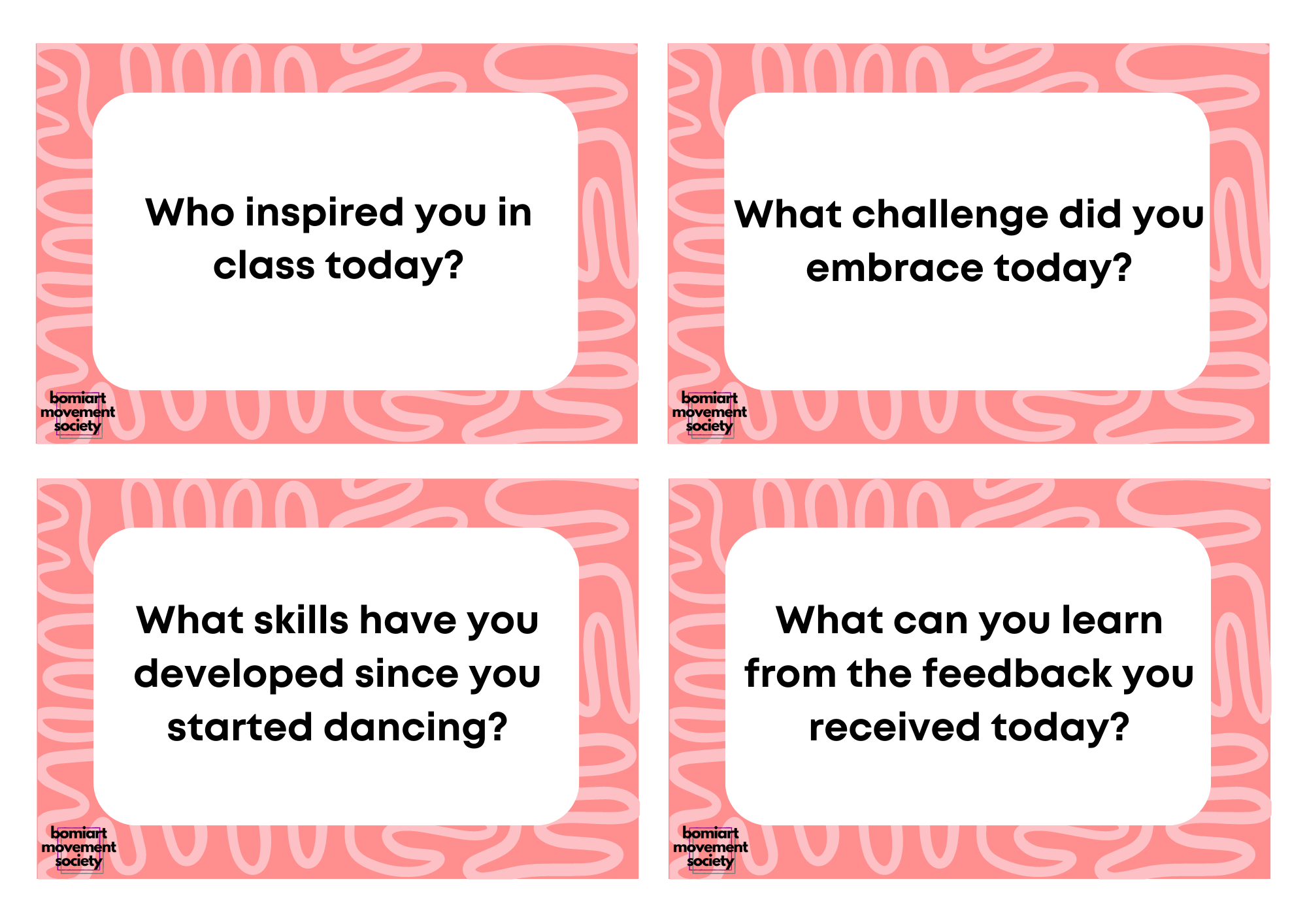 Growth Mindset Conservation Cards for Dancers — Bomiart Movement Society